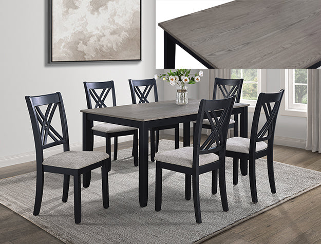 ELOISE LIGHT GREY 7-PC DINETTE SET – BoxDrop Direct