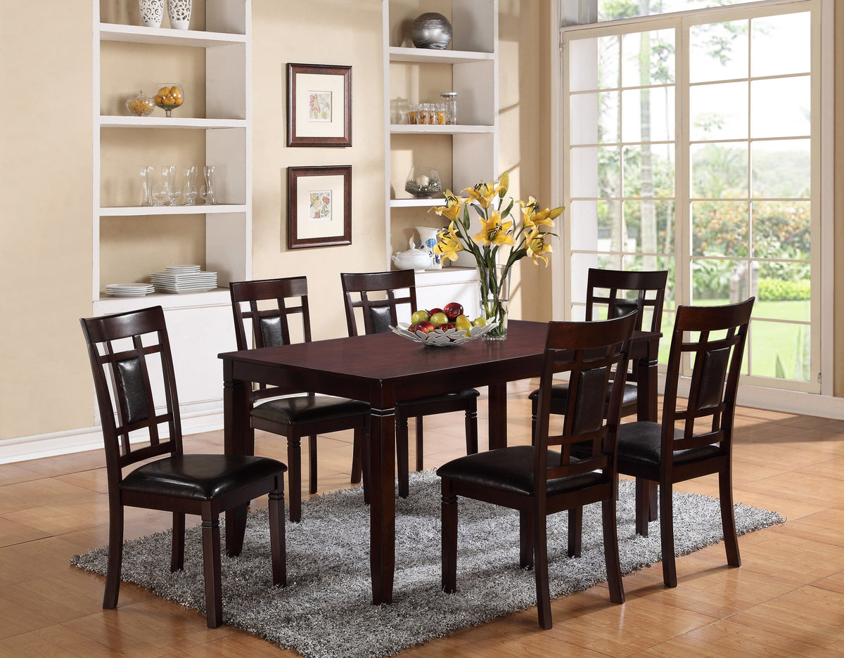 PAIGE 7 PIECE DINETTE SET (TABLE W/ 6 CHAIRS) – BoxDrop Direct